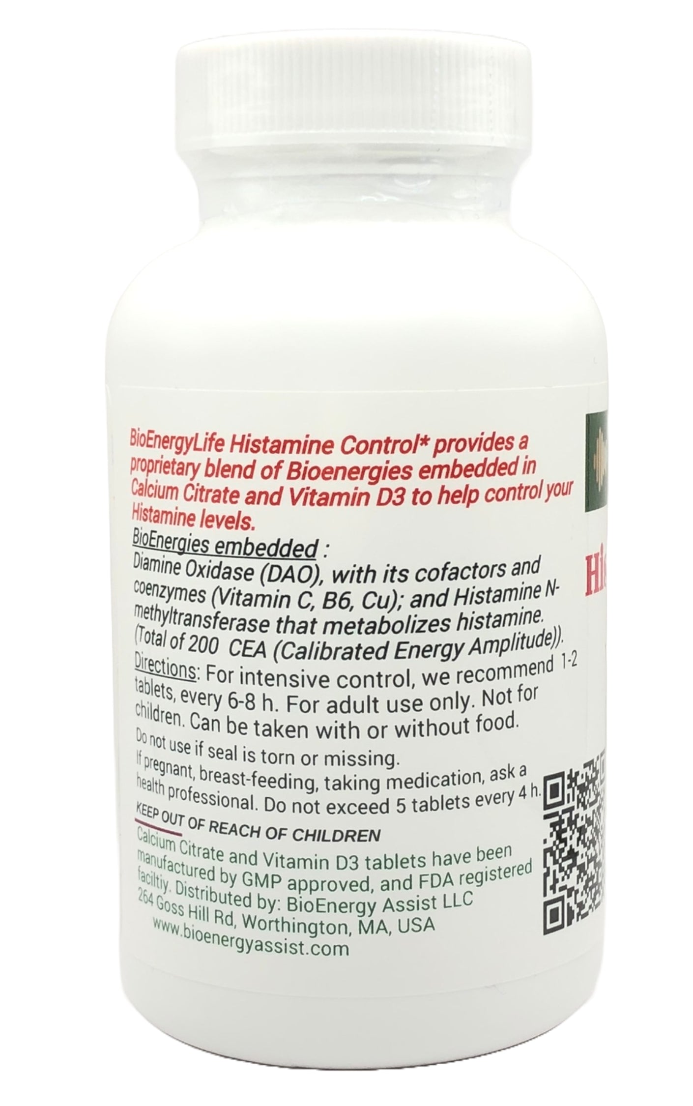 Histamine Control 120 Tablets – BioEnergy Assist