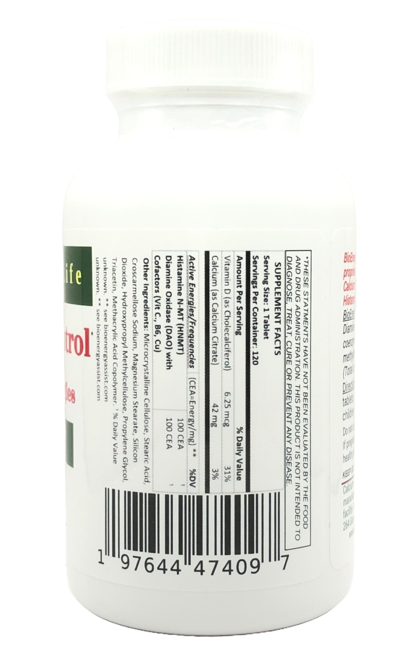 Histamine Control 120 Tablets – BioEnergy Assist